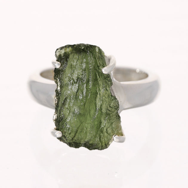 Raw Moldavite Stone Ring Size 7 – Arkadia Designs