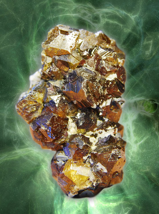 Exquisite Sphalerite Crystal Cluster with Golden Colors – Arkadia Designs